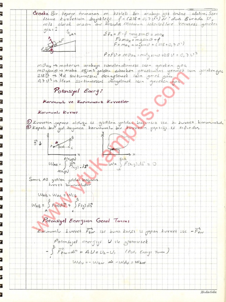 Fizik 1 Ders Notlari Not 6 Ytukampus | PDF