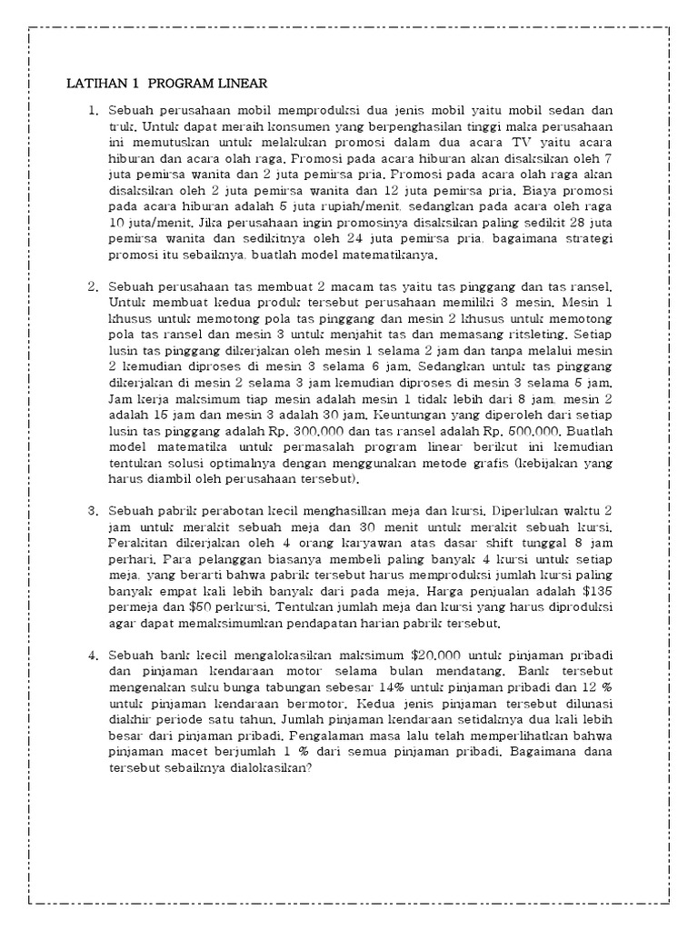 LATIHAN 1 Program Linear | PDF