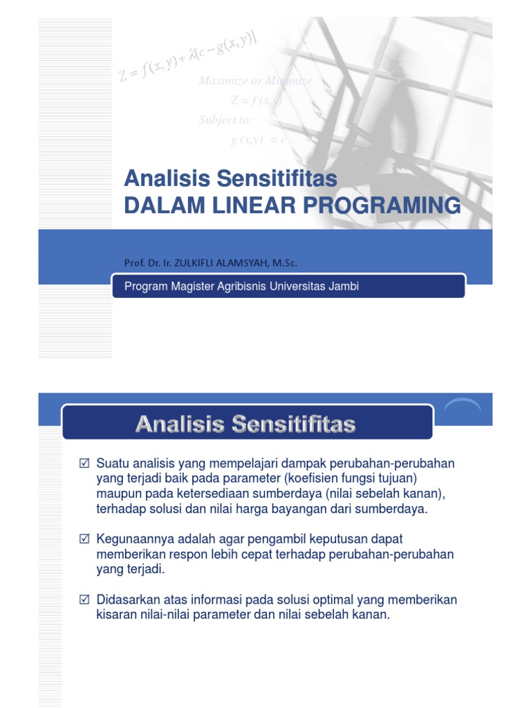 Adoc - Pub - Analisis Sensitifitas Dalam Linear Programing | PDF