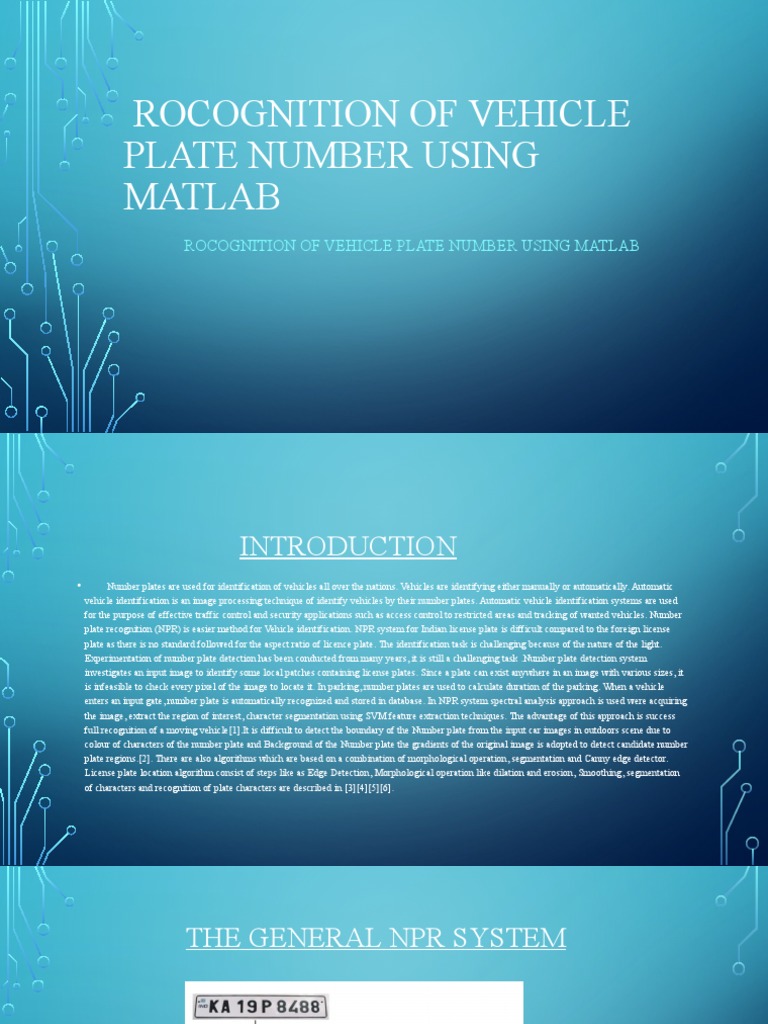Rocognition of Vehicle Plate Number Using Matlab | PDF | Image ...