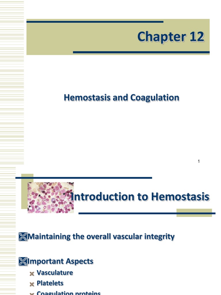 Hemostasis and Coagulation Overview | PDF | Coagulation | Platelet