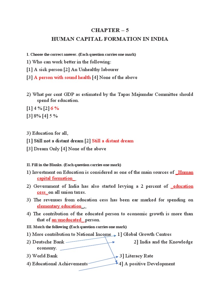 Notes On Human Capital Formation | PDF | Human Capital | Economic Growth