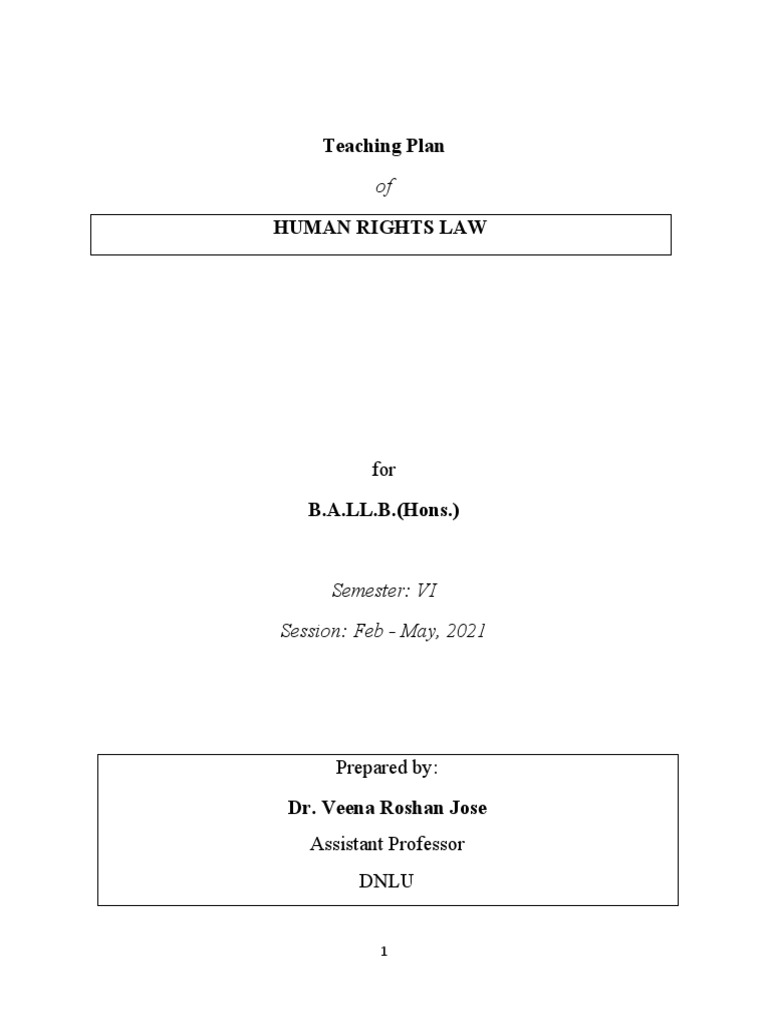 Teaching Plan - Human Rights | PDF | Human Rights | Rights