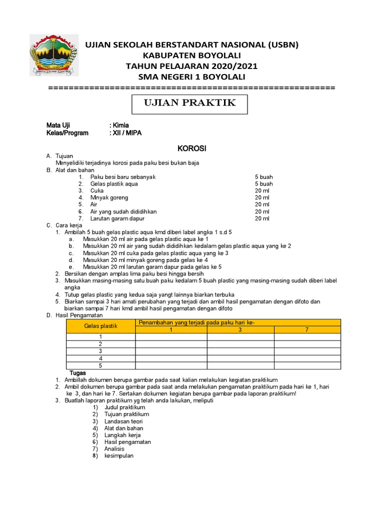 Ujian Praktik Kimia Dan RPP Protein | PDF