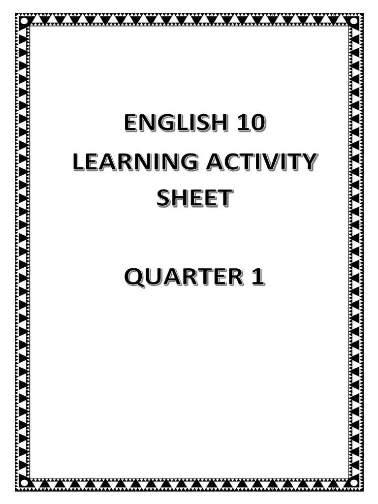 Learning Activity Sheets (Week 1) | PDF | Graphics | Divine Comedy
