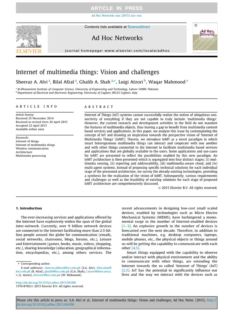 Internet of Multimedia Things Vision and Challenge | PDF | Internet Of ...