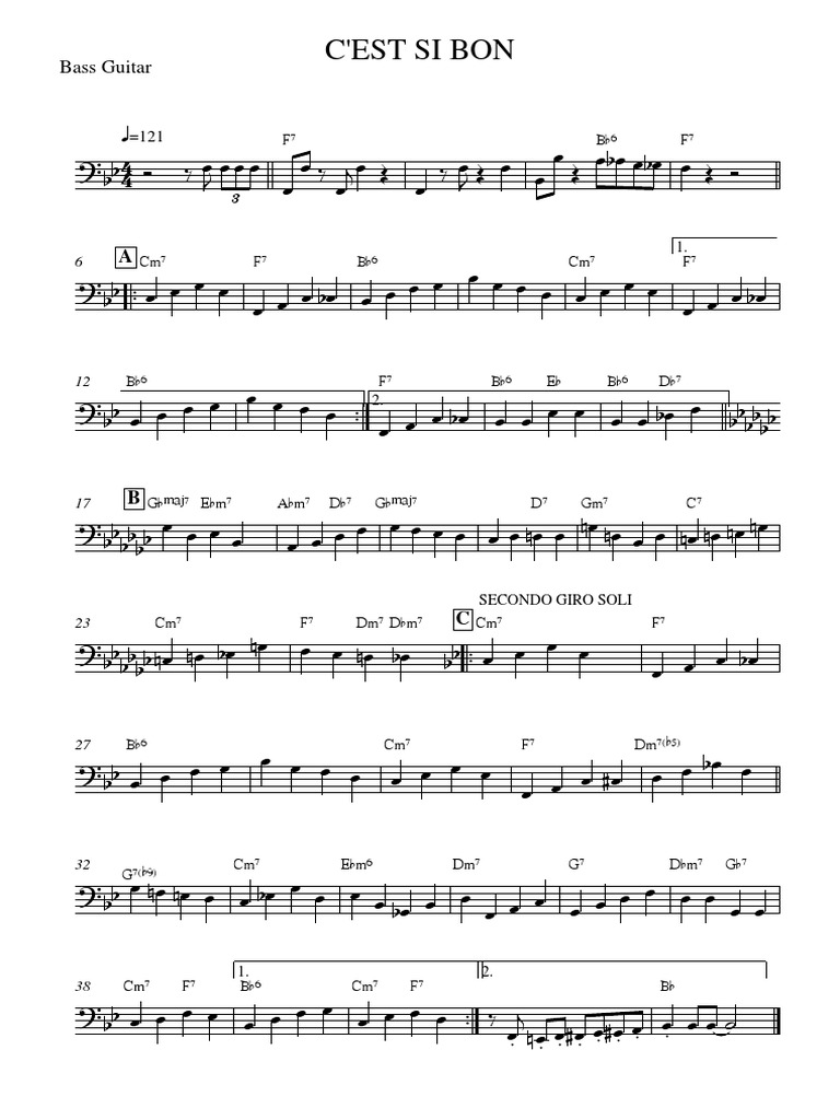 C Est Si Bon Bass Guitar | PDF