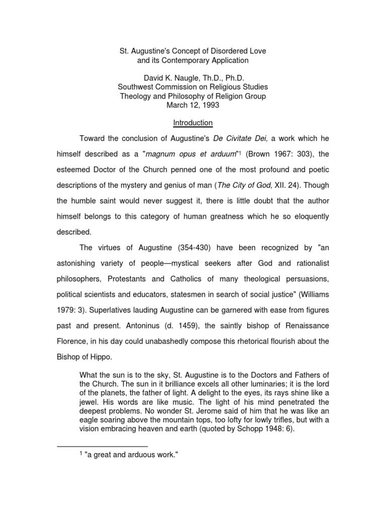 Disordered Love | Download Free PDF | Augustine Of Hippo | Confessions ...