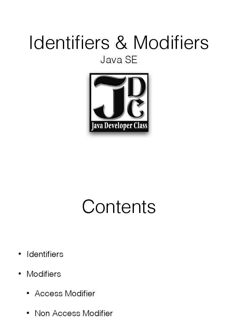 4.identifiers and Modifiers | PDF