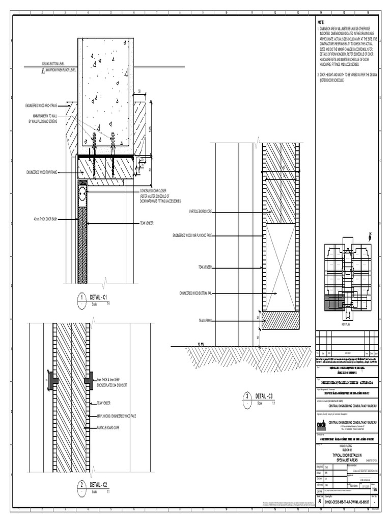 Detail - C1 1: Typical Door Details in Specialist Areas | PDF | Door ...