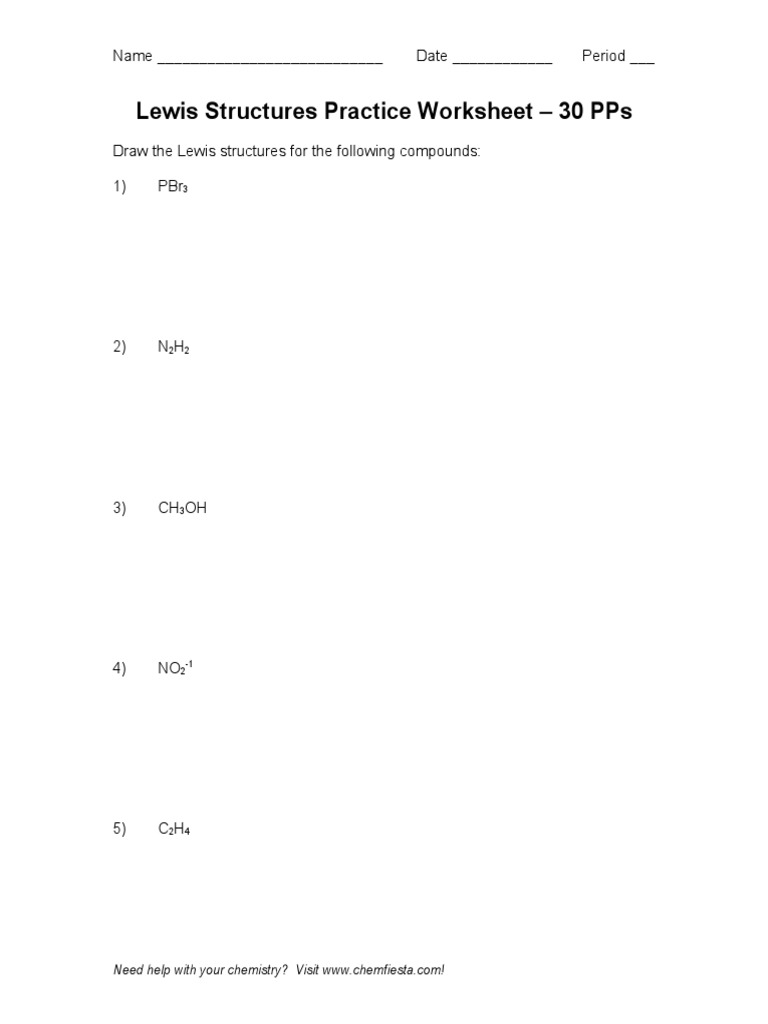 Lewis Structures Practice & Answers | PDF