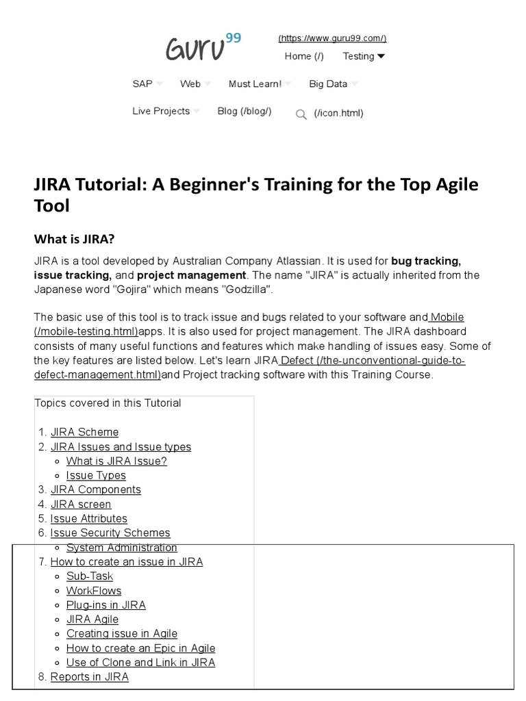 JIRA Tutorial - A Beginner's Training For The Top Agile Tool | PDF | Scrum (Software Development ...