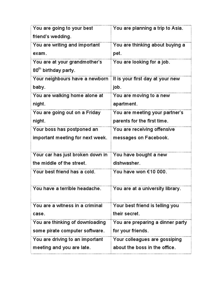 Situation Cards | PDF