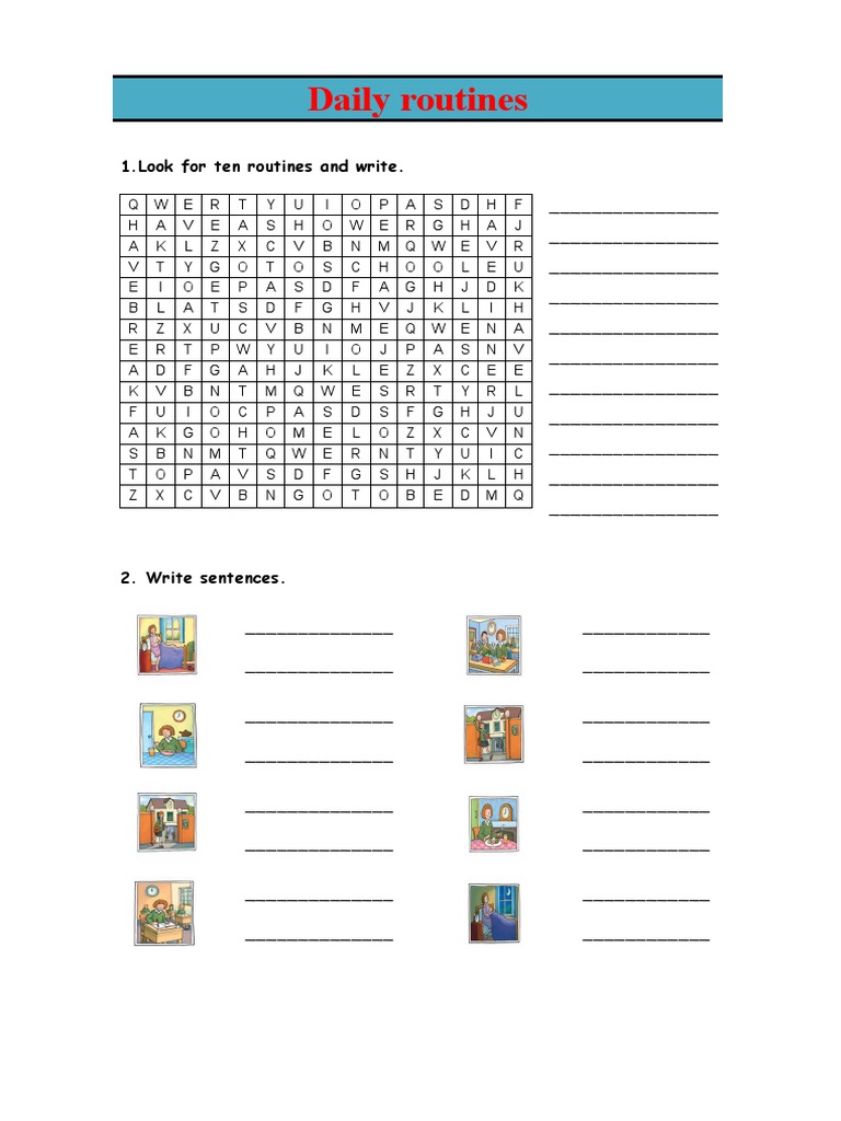 Daily Routines Worksheet | PDF