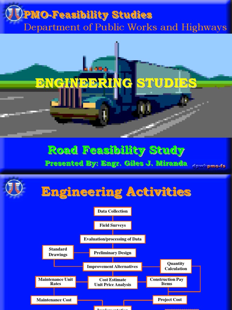 DPWH - Road Feasibility Study | PDF | Road Surface | Road