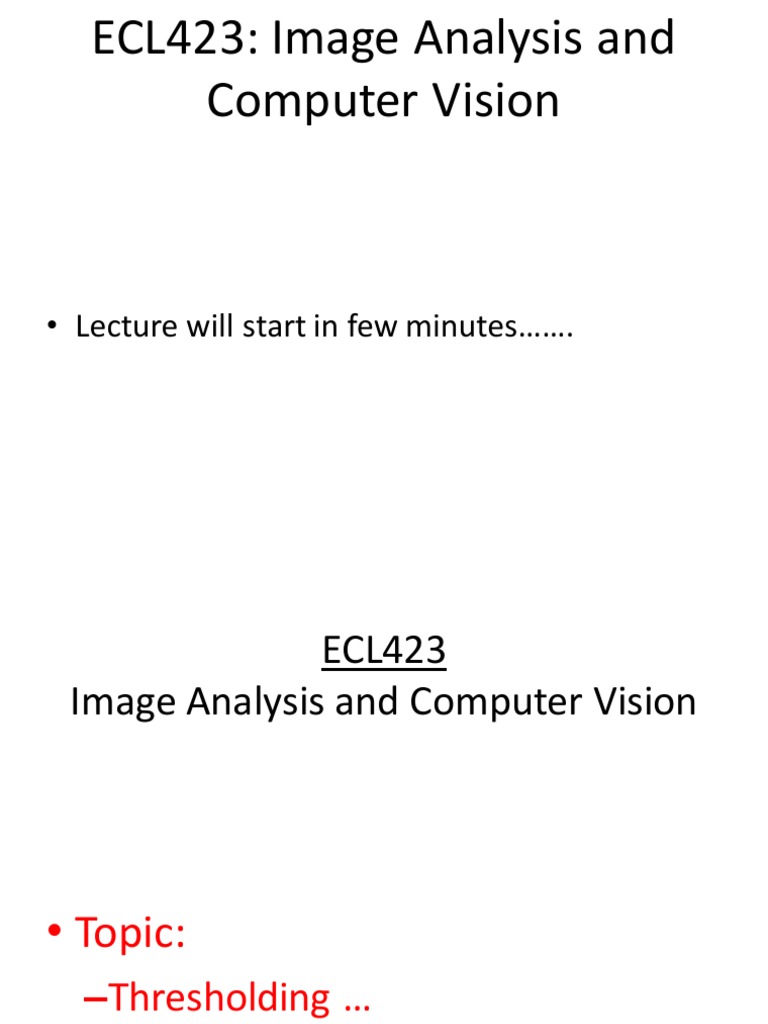 Thresholding | PDF | Computer Vision | Image Segmentation