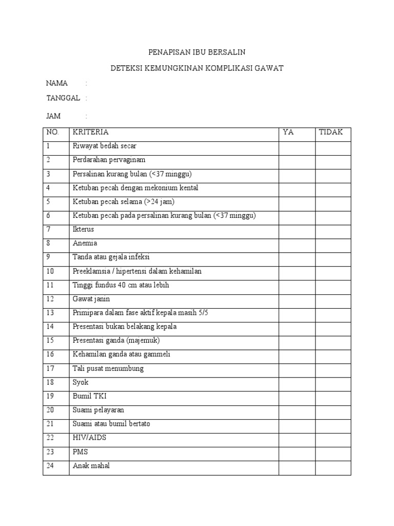 Penapisan Persalinan | PDF