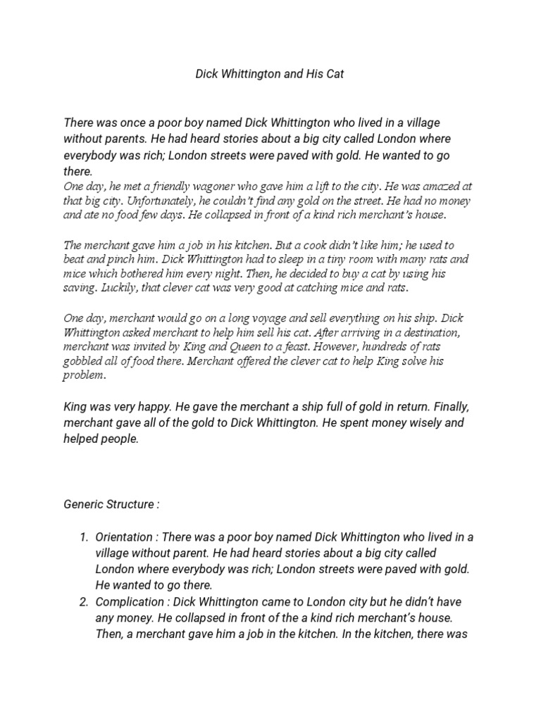 Dick Whittington and His Cat | PDF