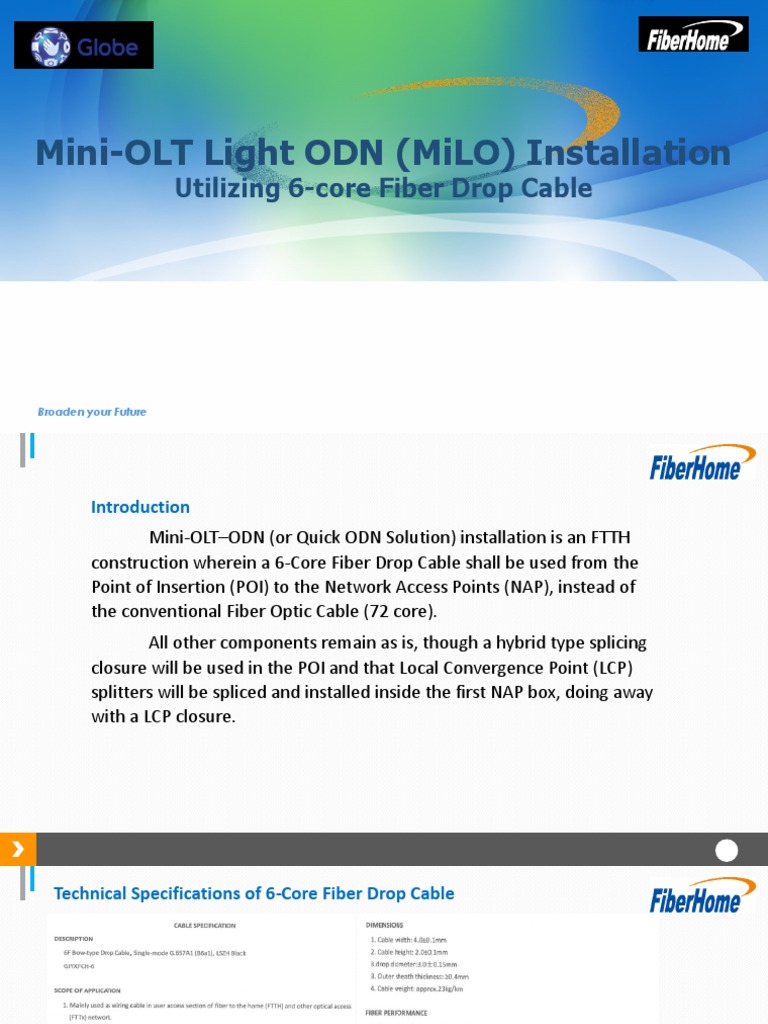 Mini-OLT Light ODN (MILO) Installation v.21 | PDF