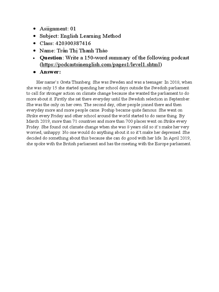 Question: Write A 150-Word Summary of The Following Podcast | PDF ...