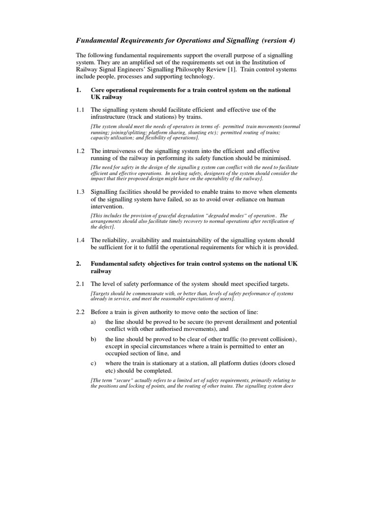 UK Train Control System Requirements | PDF | Train | Rail Transport