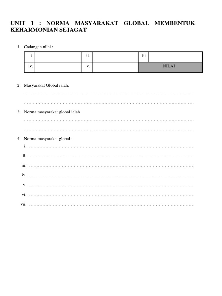 PDPR - LATIHAN UNIT 1 FORM 5 2021 | PDF