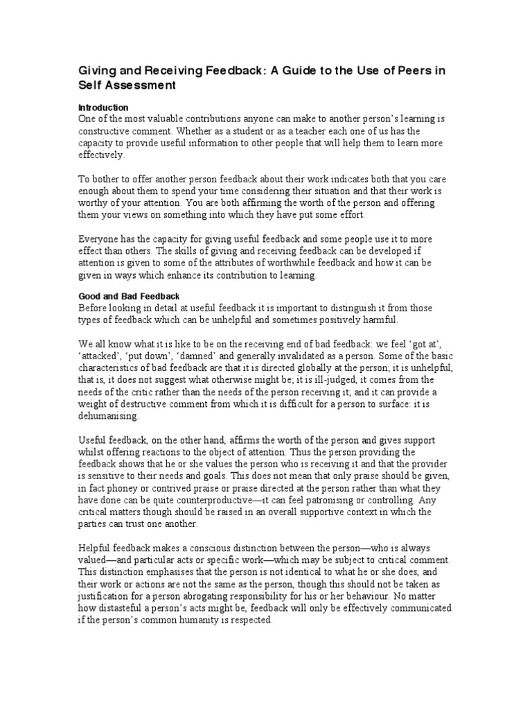 Giving and Receiving Feedback | PDF | Emotions | Attention