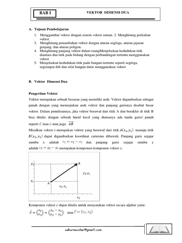 BAB 1 Pengertian Vektor Dimensi 2 | PDF
