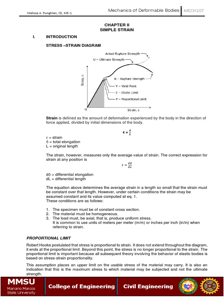 College of Engineering Civil Engineering: Mechanics of Deformable ...