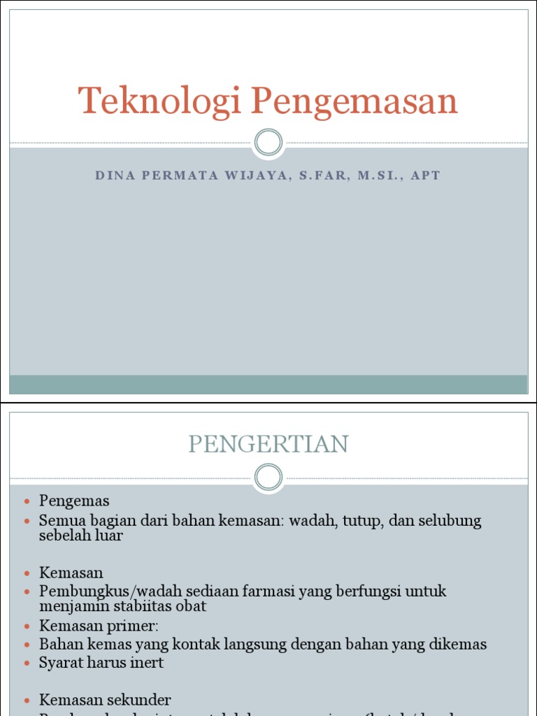 Kemasan Thermosensitive [DOKUMEN]: Teknologi Pengemasan | PDF