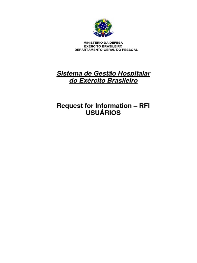 Exemplo de RFI | PDF | Tecnologia da Informação | Informação