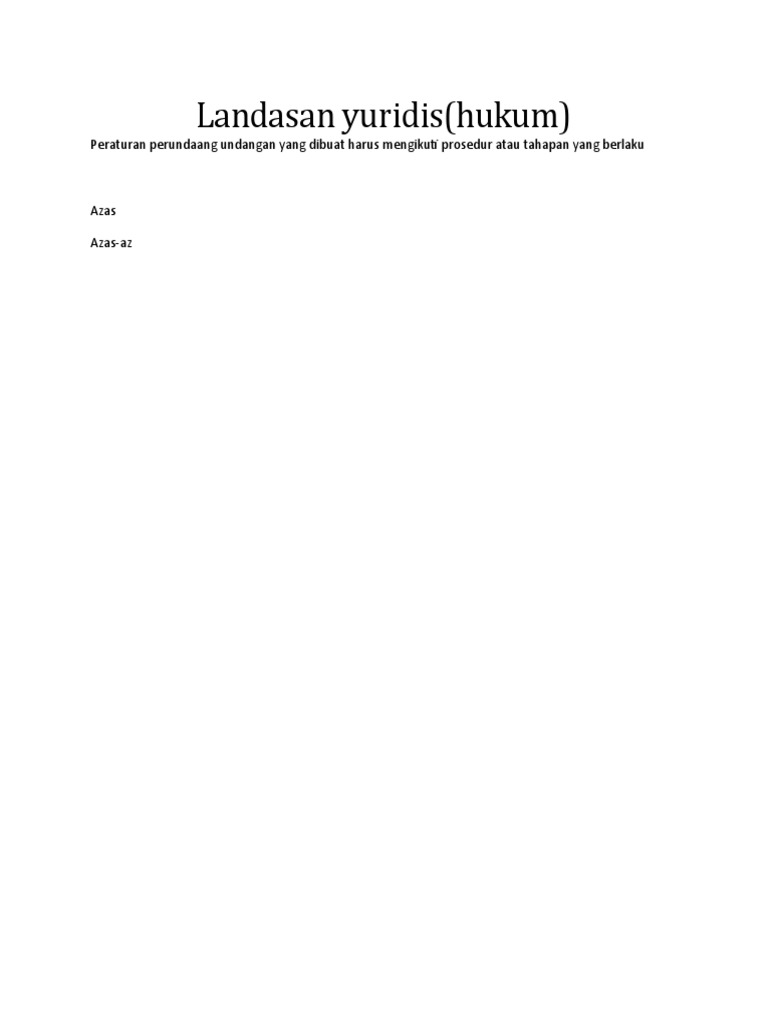 Landasan Yuridis | PDF