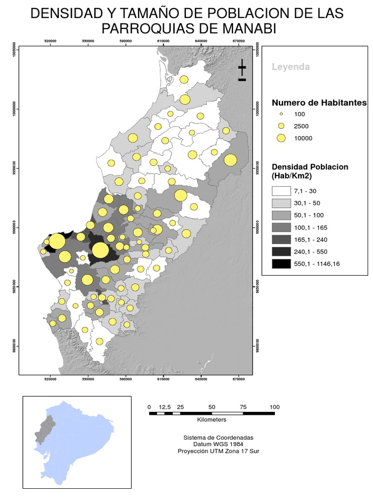 Mapa de Densidad de Población en Manabí | PDF | Cartografía | Geodesia