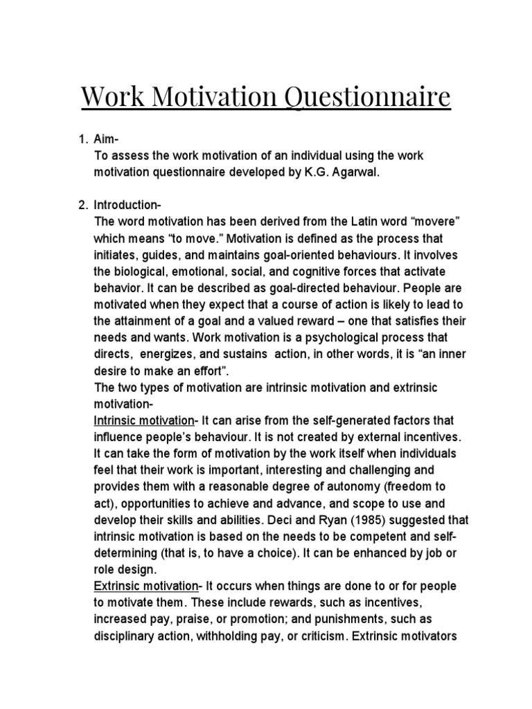 Practical-Work Motivation Questionnaire | PDF | Motivation | Motivational