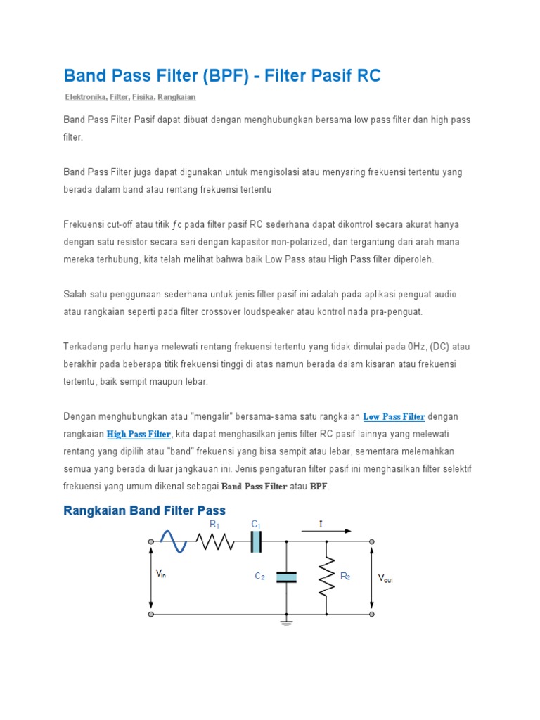 Band Pass Filter | PDF
