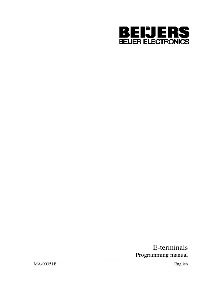 E-Terminals Programming Manual | PDF | Computer Terminal | Programmable ...