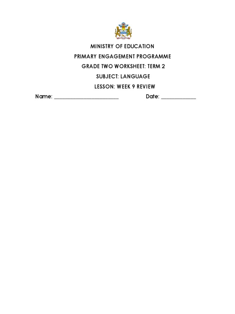 Grade 2 Language Arts Week 9 Review - 2021 - Term 2 | PDF