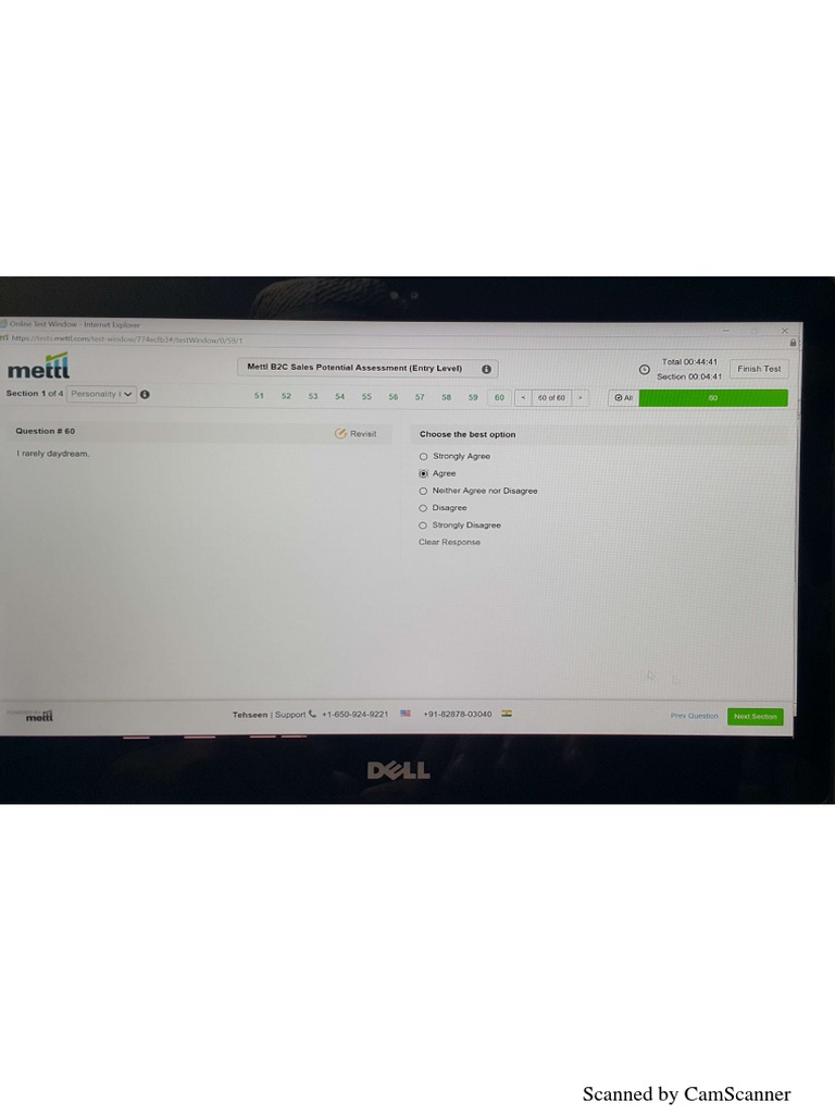 Mettl Test Sample Questions Guide | PDF