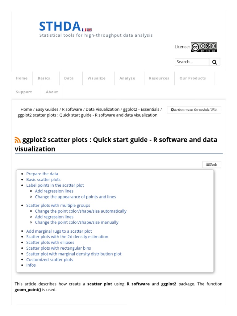 ggplot2 Scatter Plot Quick Guide | PDF | Machine Learning | Scatter Plot