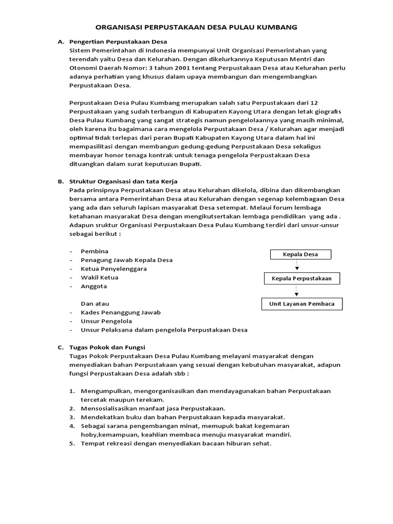 SK TTG Susunan Organisasi Keangotaan Perpusdes | PDF