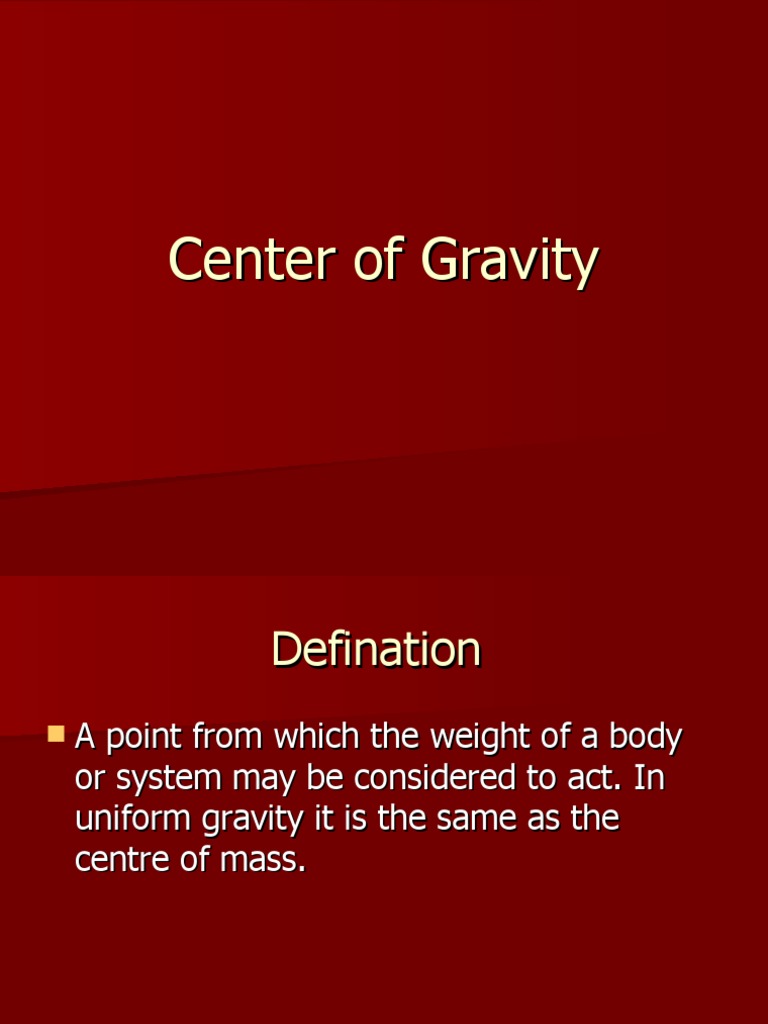 14 H L Center of Gravity | PDF | Center Of Mass | Rotation Around A ...