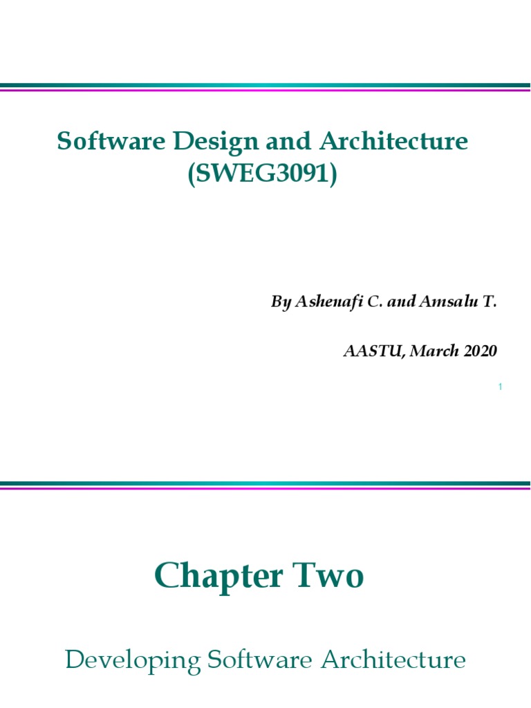 SDA - 2 - Chapter Two | PDF | Component Based Software Engineering | Software Architecture
