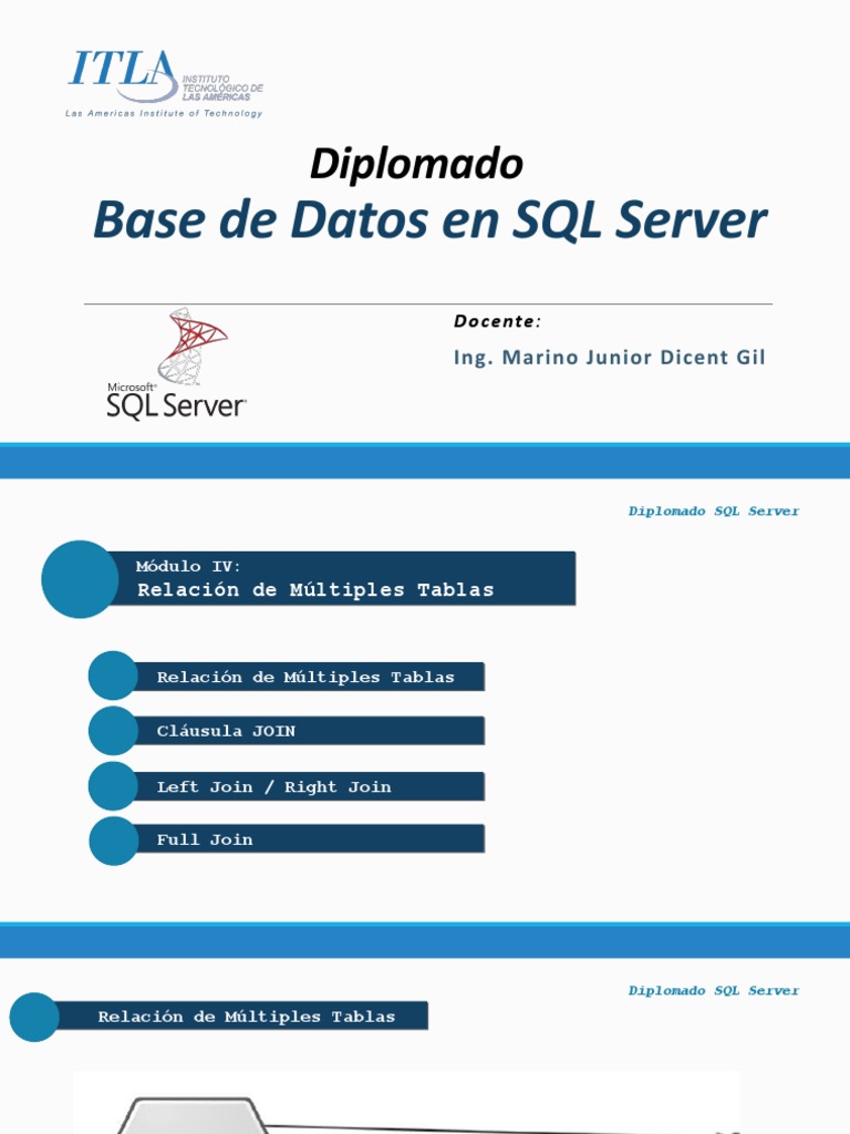 Relaciones entre tablas en SQL Server: JOINs internos, izquierdos ...