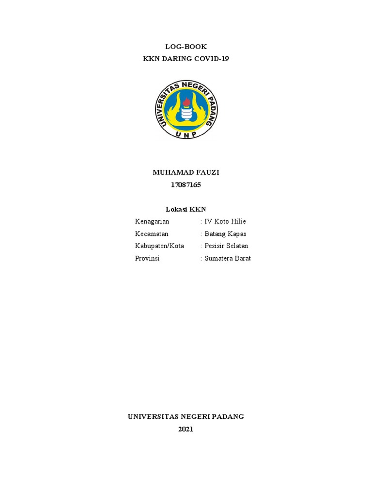 Logbook KKN Muhamad Fauzi 17087165 | PDF