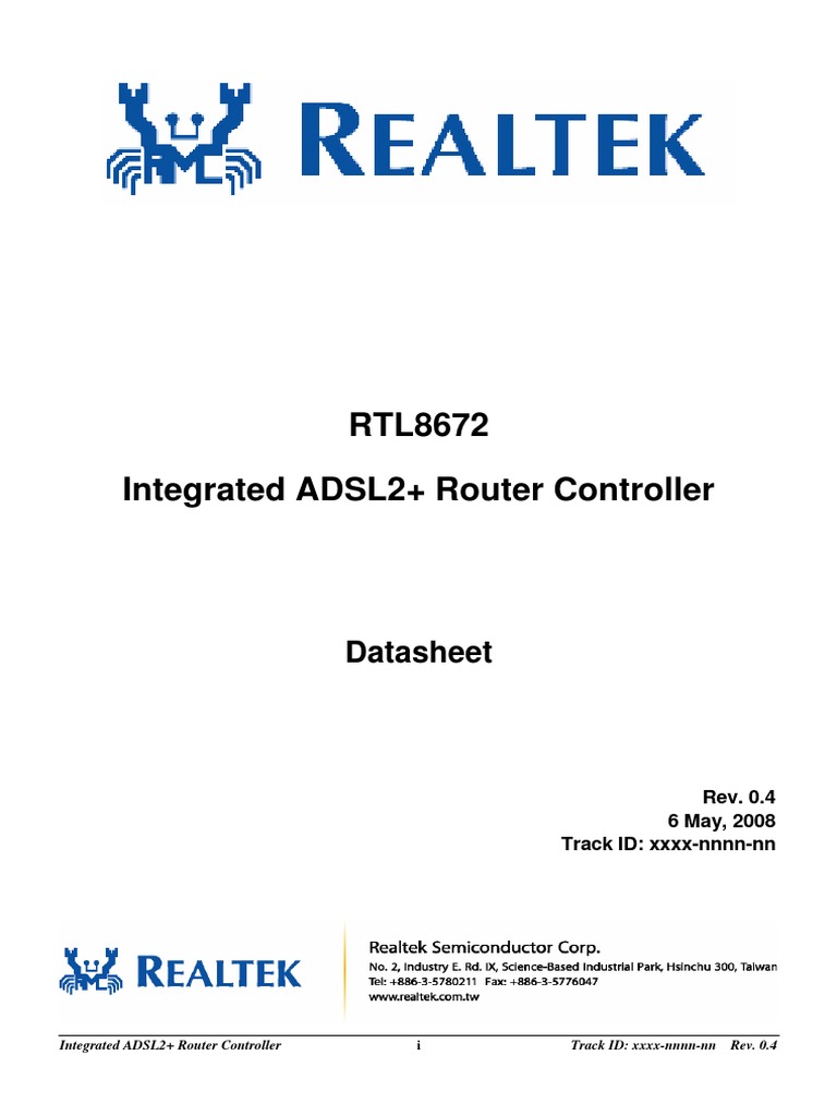 Datasheet RTL8672 v04 Preliminary | PDF | Flash Memory | Asynchronous ...
