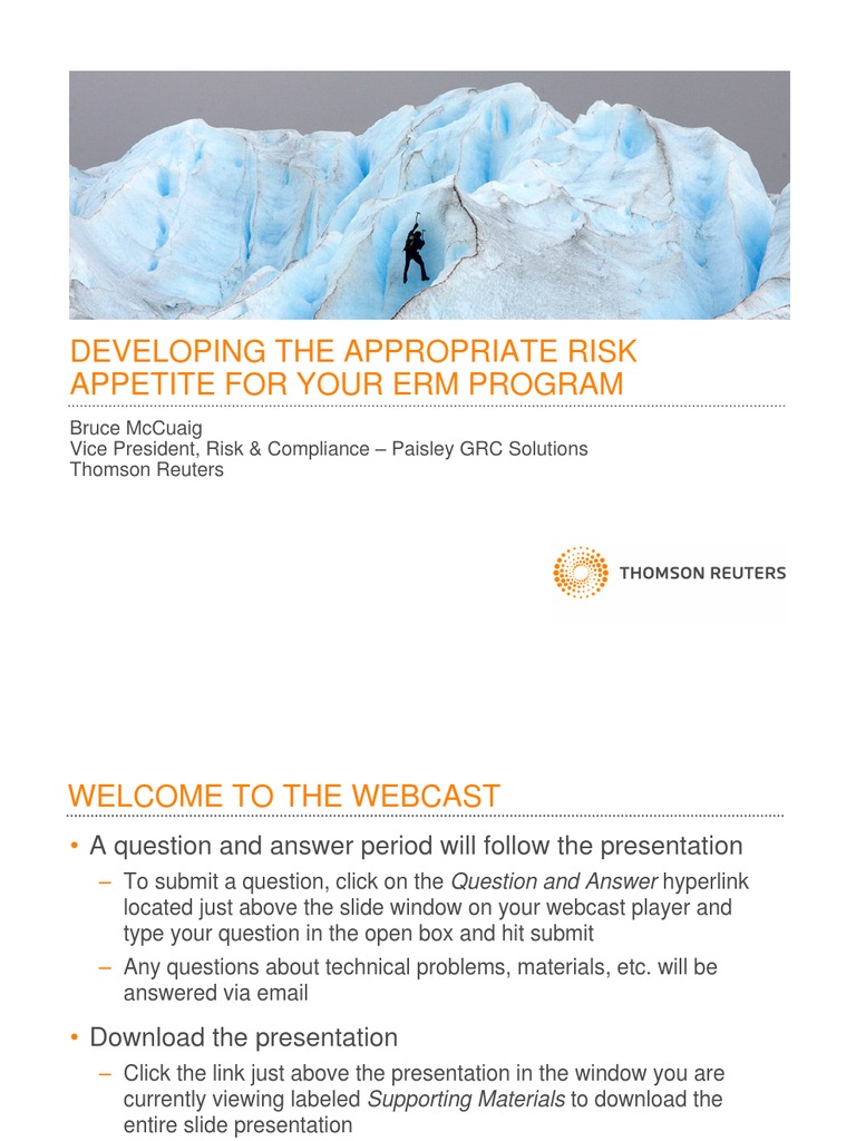 Developing The Appropriate Risk Appetite For Your Erm Program | PDF ...