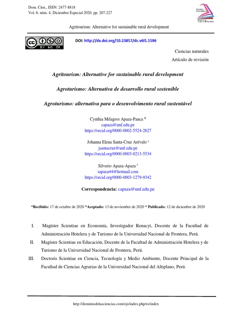 Agritourism: Alternative For Sustainable Rural Development | PDF ...