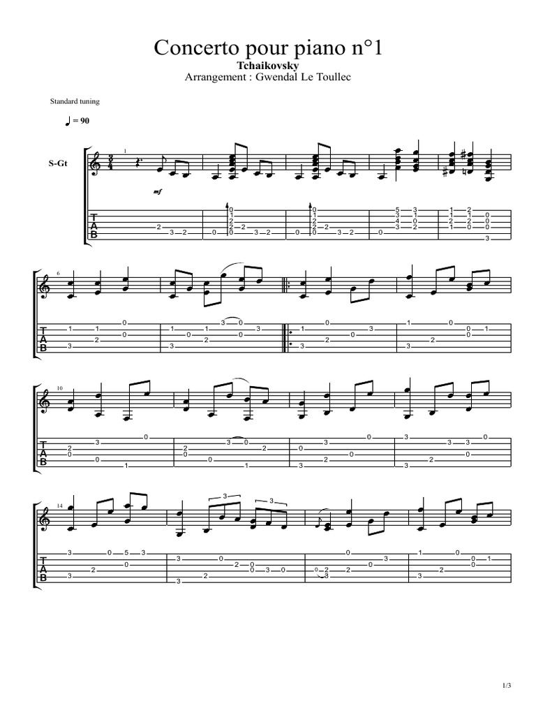 Concerto Pour Piano N°1 | PDF | Compositions For Piano | Musical Forms