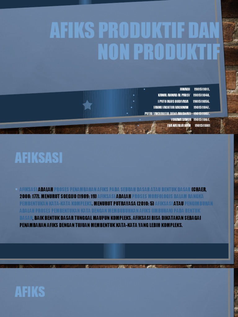 AFIKSASI DAN JENIS-JENIS AFIKS | PDF