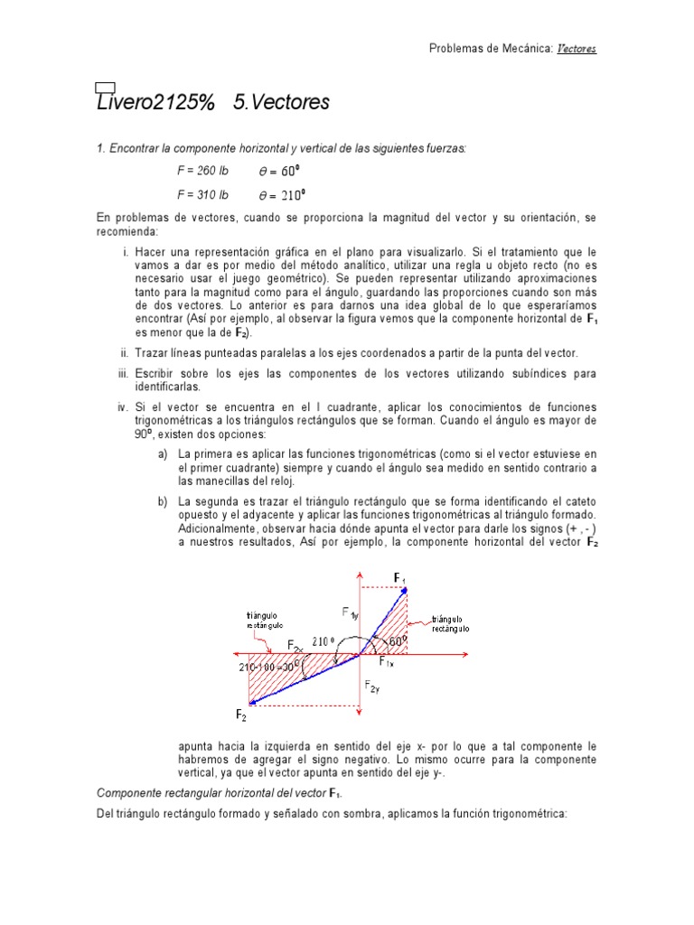 Solucion Pro Vectores | PDF | Vector Euclidiano | Trigonometría